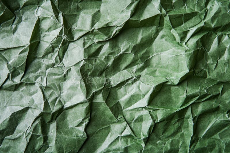 Green Crumpled Paper Macro Close-up Abstract Texture. AI Generated ...