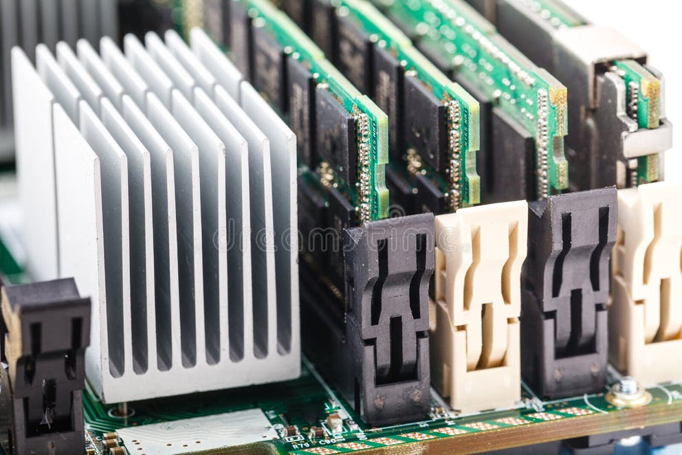 Close-up Green DDR RAM Double Data Rate Random Access Memory Stock ...