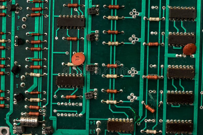 Close Up of Green Electronic Circuit Board Stock Photo - Image of ...