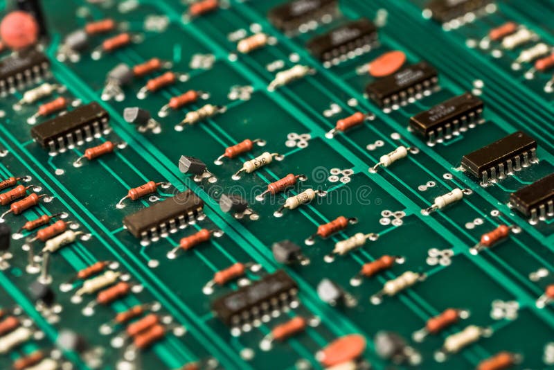 Close Up of Green Electronic Circuit Board Stock Photo - Image of ...