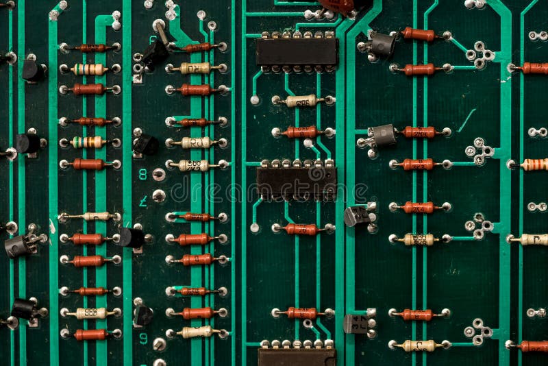 Close Up of Green Electronic Circuit Board Stock Photo - Image of ...