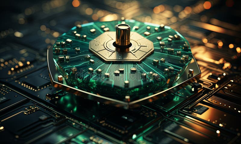 Close Up of a Green Electronic Device Stock Image - Image of user ...