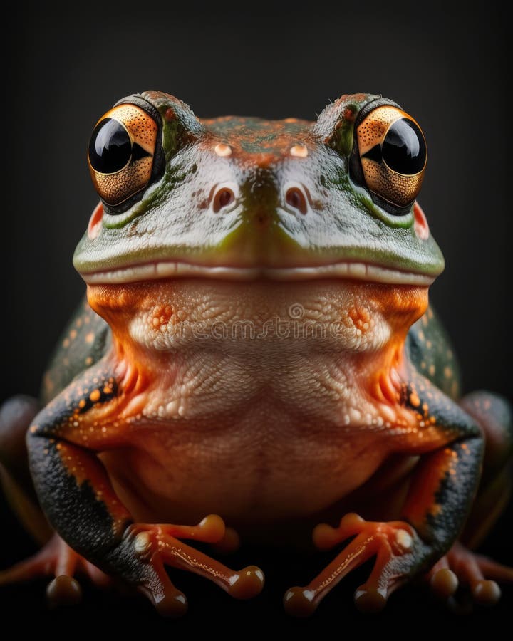 Close-up of a Green Frog Looking Directly at the Camera Created with ...