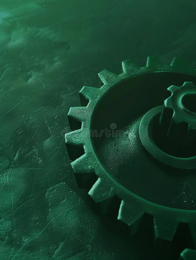 A Close Up of a Green Gear on a Green Surface Stock Image - Image of ...