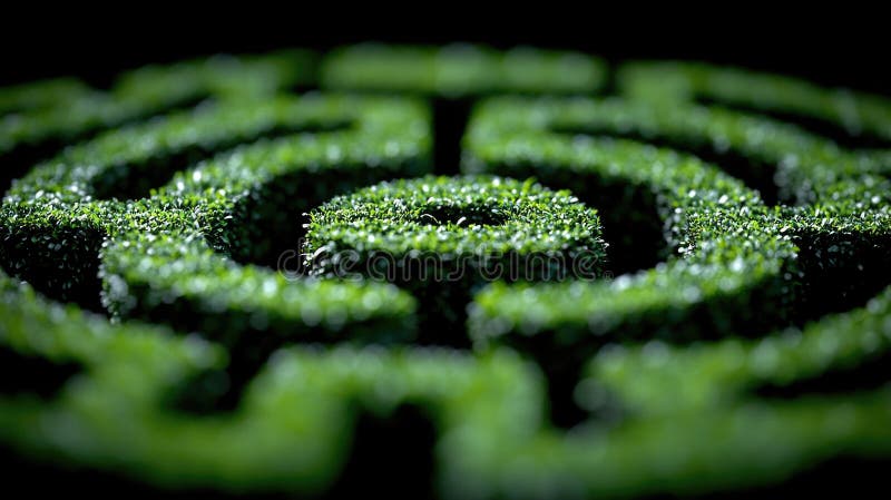 Close-up of Green Hedge Maze with Rich Depth and Sharp Details Stock ...