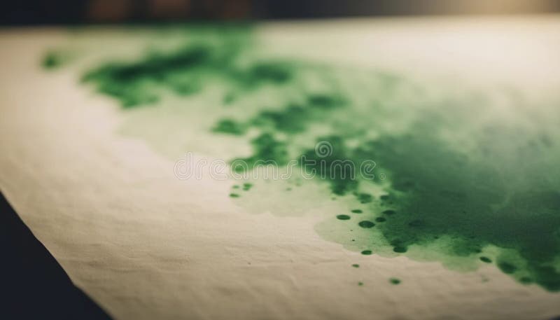 Green Ink Stain on Parchment Stock Illustration - Illustration of ...