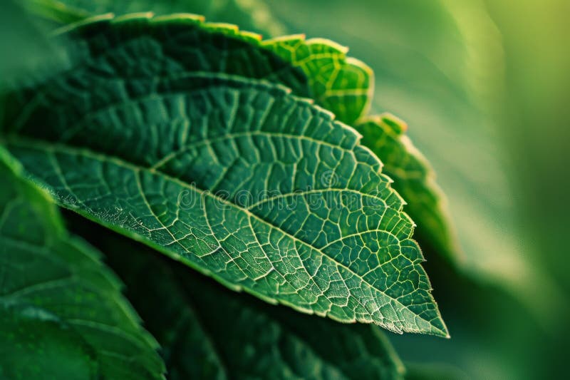 Close-up of Green Leaf with Detailed Veins Stock Image - Image of ...