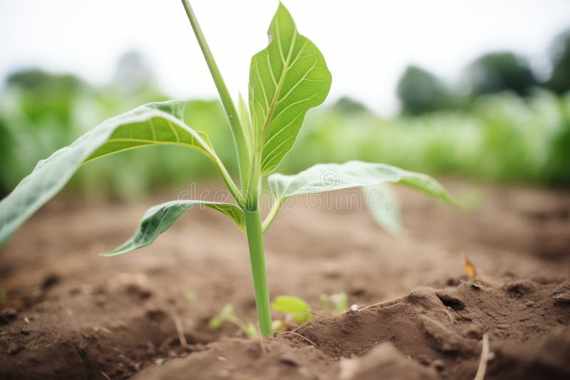 Close Up of a Green Leaf in a Gmo-free Crop Field Stock Image - Image ...
