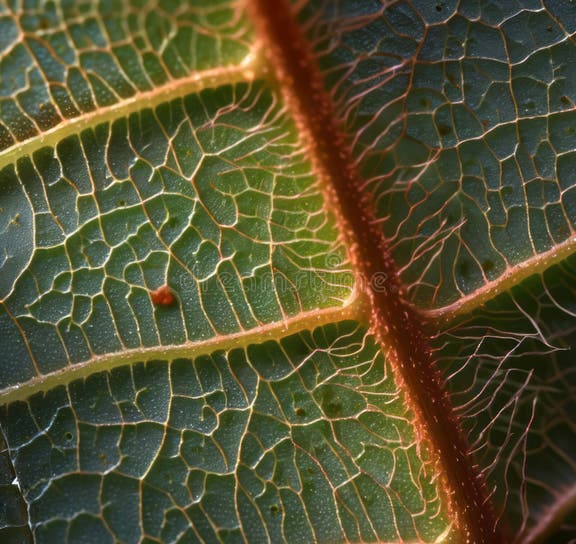 This is a Close Up of a Green Leaf with a Red Bug on it Stock ...