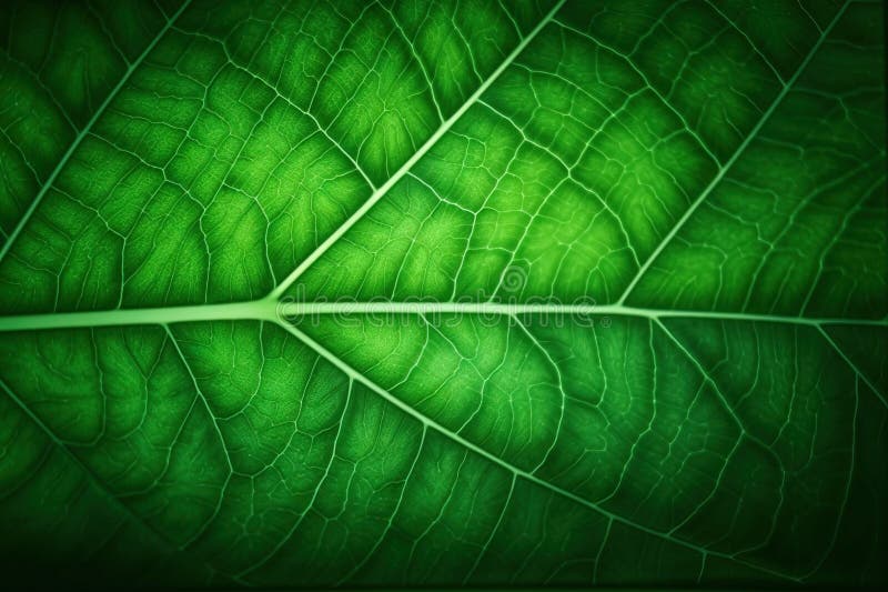 A Close Up of a Green Leaf S Leaf Structure with a Dark Background ...