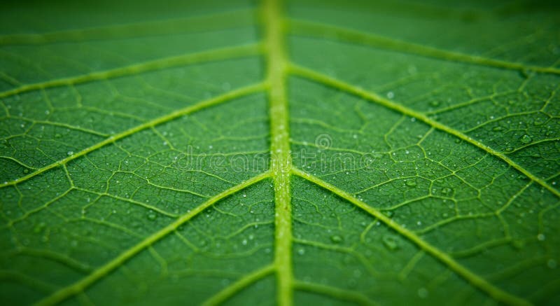 Close-up of a Green Leaf Surface Displaying a Network of Veins ...