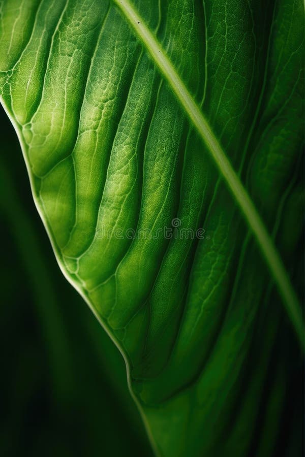 Close Up of Green Leaf Texture Background. Generative Ai Stock ...