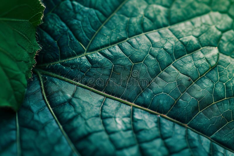 Close-up of a Green Leaf Vein Texture Stock Illustration - Illustration ...