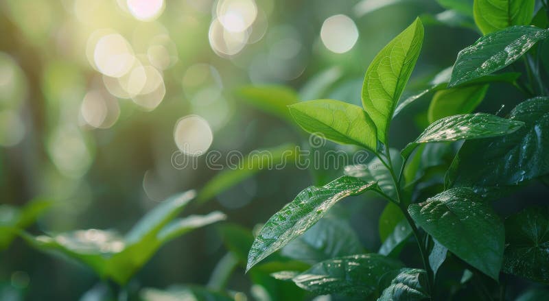 Close Up of a Green Leafy Plant Stock Photo - Image of environment ...