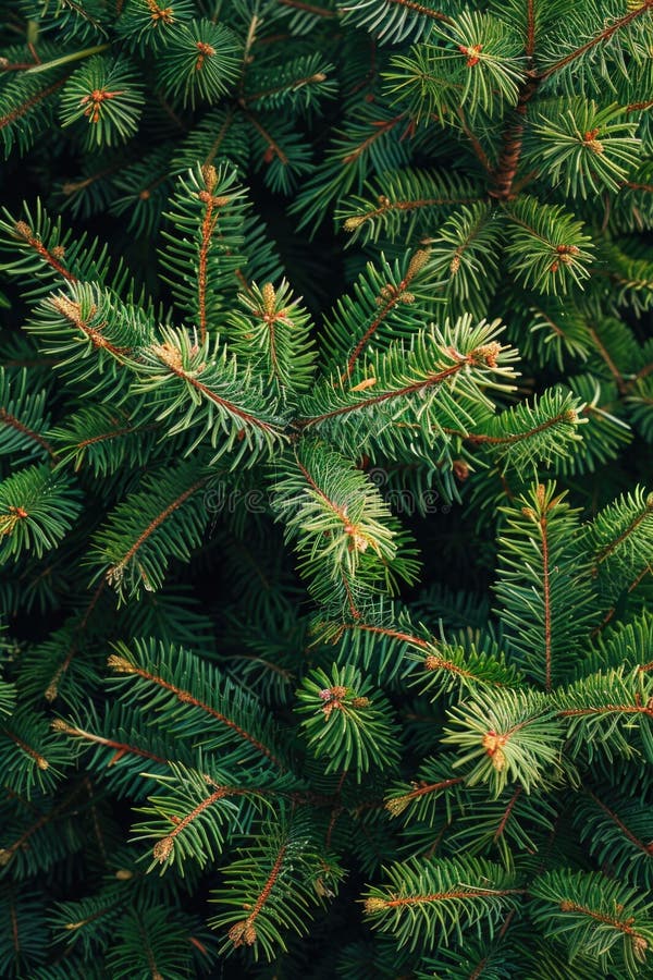 A Close Up of a Green Pine Tree with Brown Tips Stock Image - Image of ...