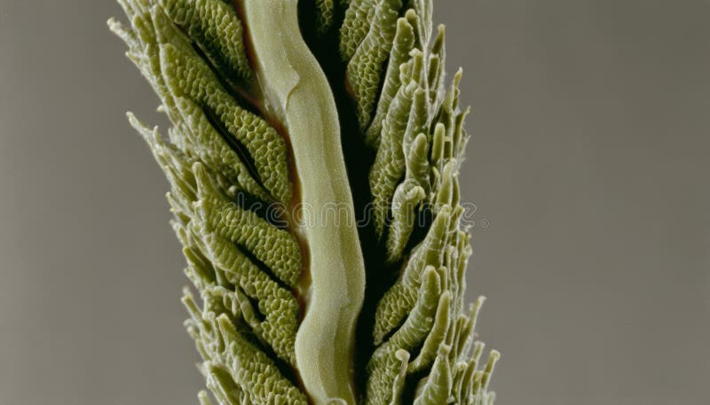 A Close Up of a Green Plant with a Long Stem Stock Illustration ...