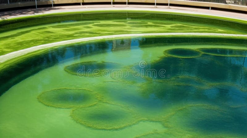 Close Up of Green Pool Water Caused by Presence of Algae Stock ...