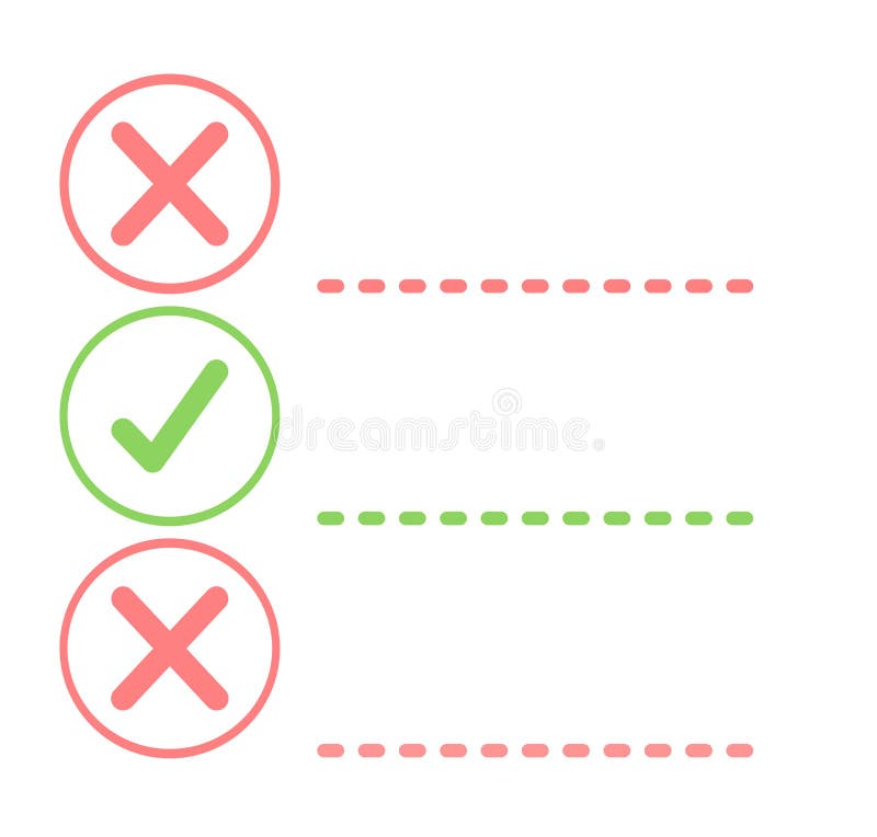 Green and Red Checkbox Notepad Paper Stock Illustration - Illustration ...