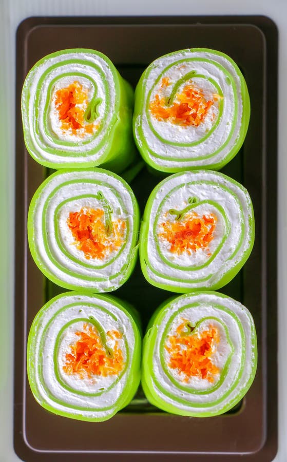 Close up green roll cake stock photo. Image of fresh - 89305868