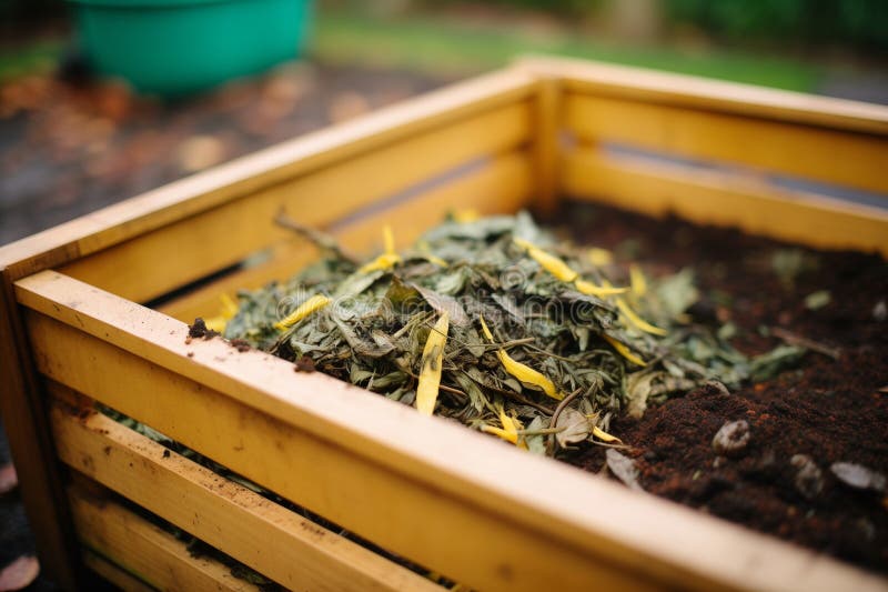 Close-up of Green Tea Compost in a Wooden Crate Stock Image - Image of ...
