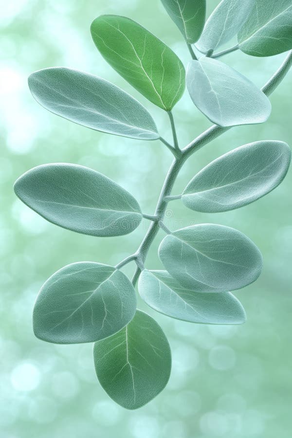 Close-up, Green, Translucent Medicinal Plant Leaves, Bokeh Background ...