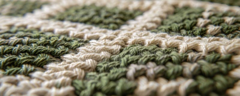 Close-up of Green and White Crochet Pattern with Focus on Texture Stock ...