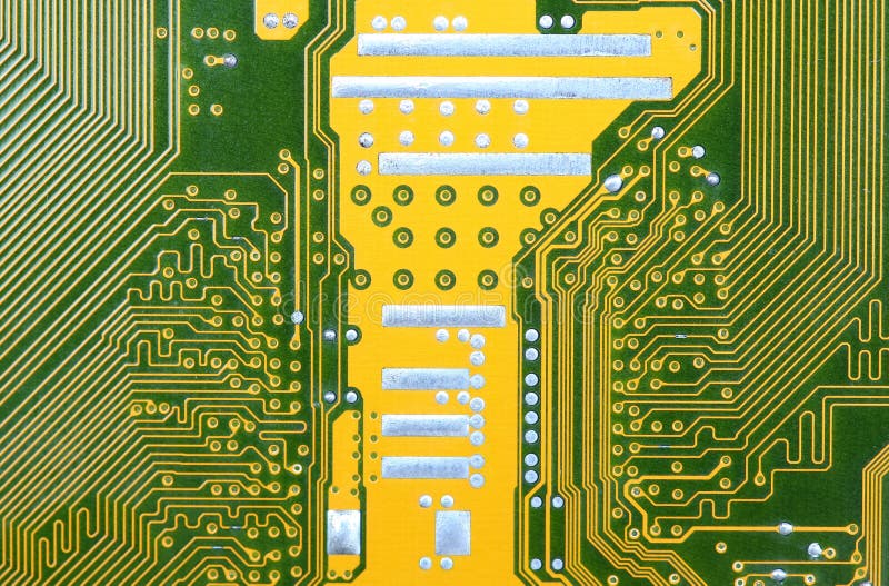 Yellow circuit board macro stock image. Image of macro - 3103259