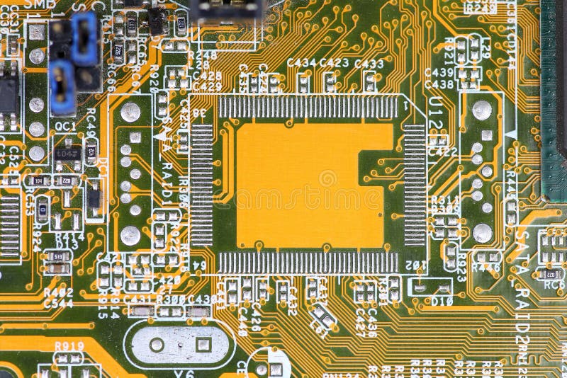 Yellow circuit board macro stock image. Image of macro - 3103259