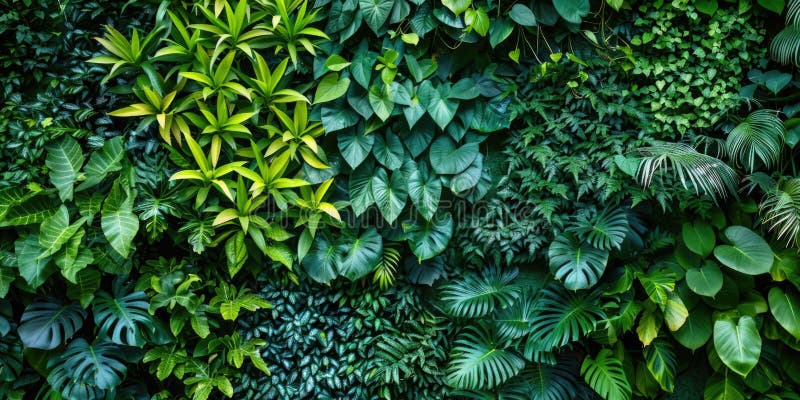 Close-up of Greenery on Brick Wall Stock Image - Image of generated ...