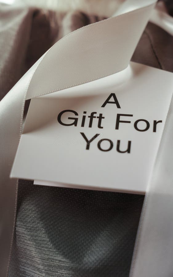 Close Up on Greeting Gift Card with Text Note : a Gift for You Stock ...