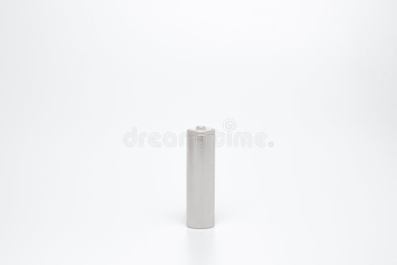Close Up Grey AA Batteries Over White Background with Clipping Path ...