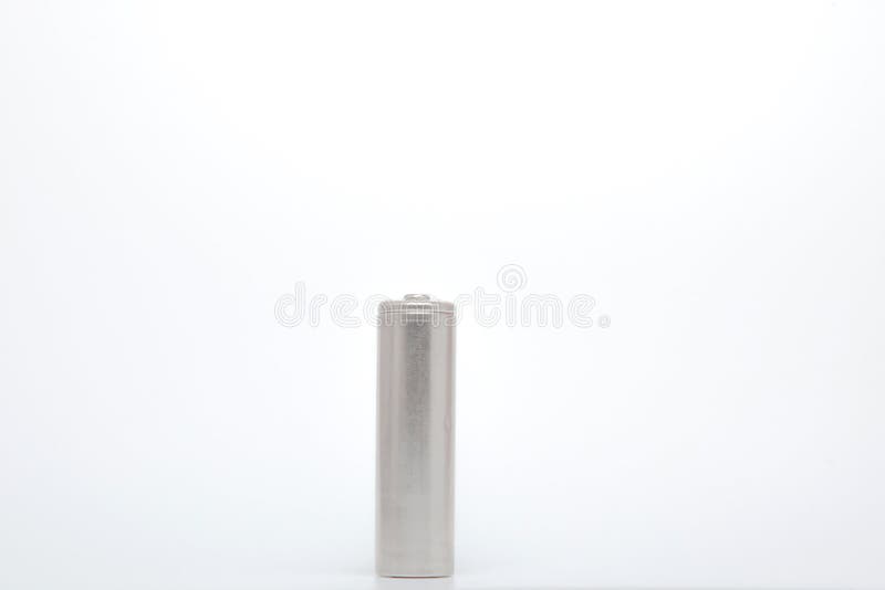 Close Up Grey AA Batteries Over White Background with Clipping Path ...