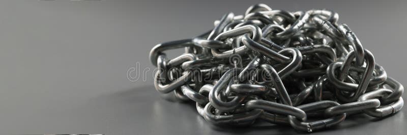 Grey Chain Folded in Heap, Steel Metal Iron Chain on Grey Surface Stock ...