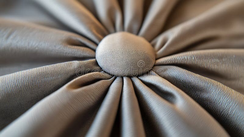 A Close Up of a Grey Fabric with a Button in the Center Stock ...
