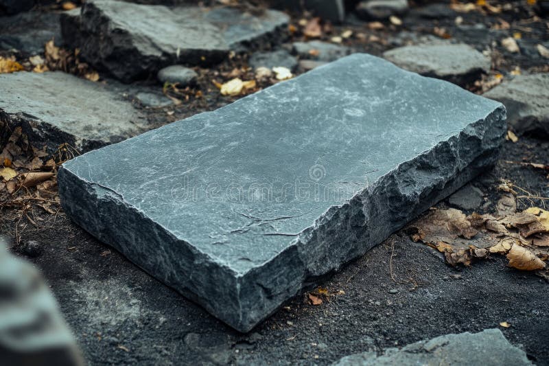Close Up of a Rectangular Black Rock Wall with a White Border Stock ...