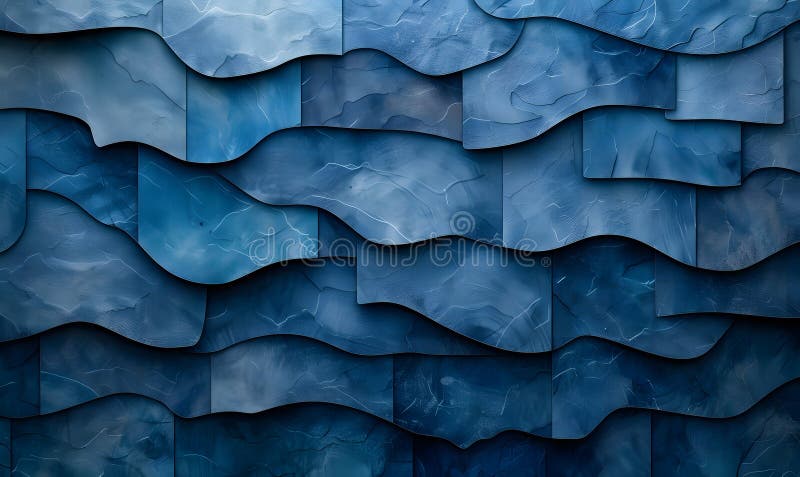 Close Up of a Grey Tile Wall with a Wavy Aqua Pattern Stock Image ...