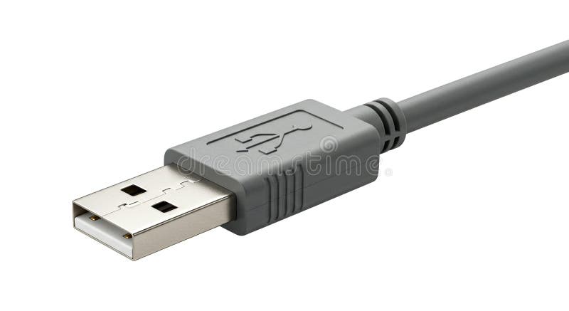 Grey USB-a Male Connector Cable End Stock Illustration - Illustration ...