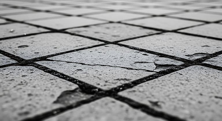 Close-up of a Grid Pattern Formed by Square Pavement Tiles. the Surface ...