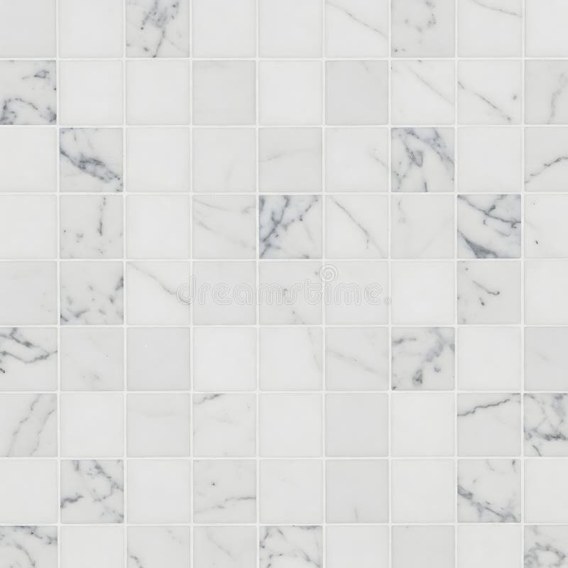 Close-up of a Grid of White Marble Square Tiles with Subtle Gray ...