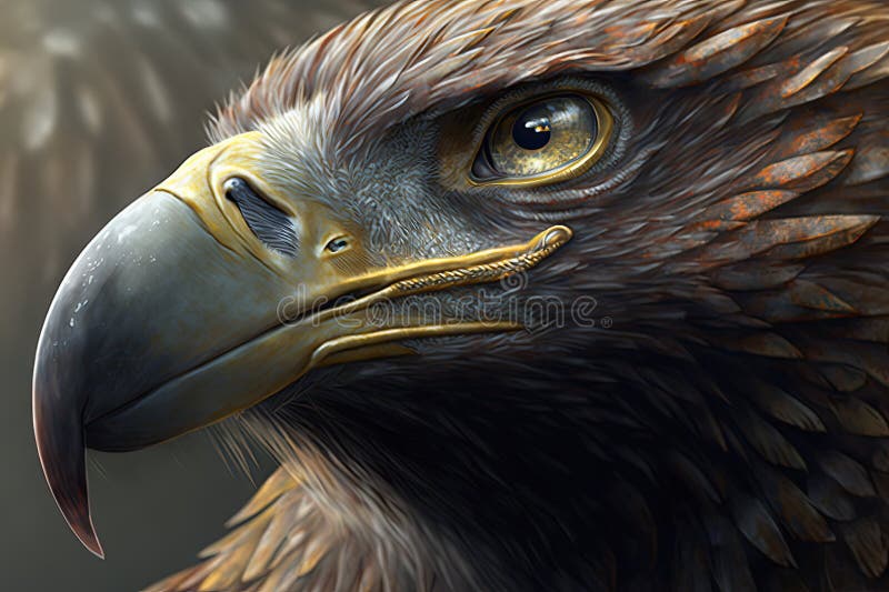 Close-up of Griffin S Face, with Its Fierce Eyes and Sharp Beak in Full ...