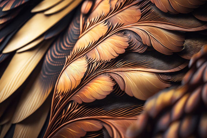 Close-up of Griffin S Feathers, with Intricate Patterns and Textures ...