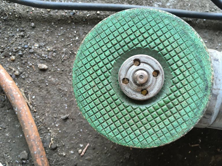 Grinding Machine on the Ground Stock Image - Image of round, turning ...