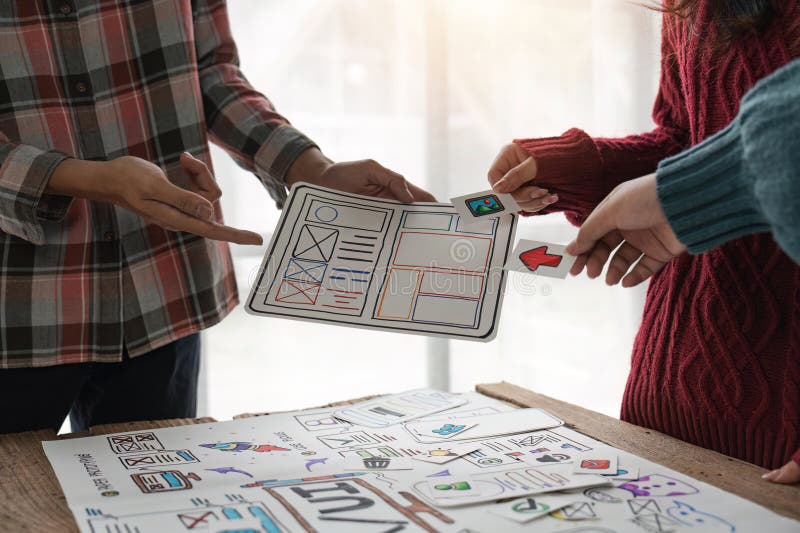 Close Up Group of Asian Creative Team Programing Designers Participate ...