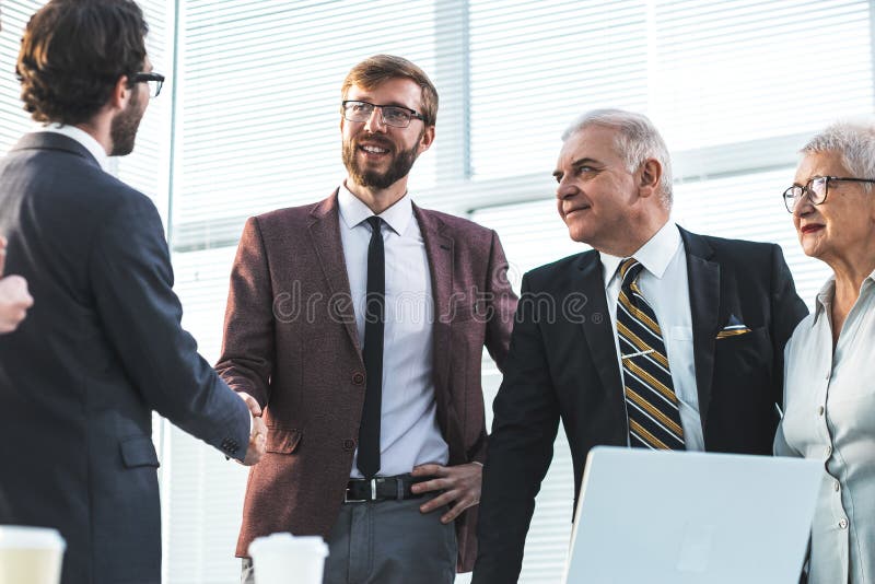 Close Up. Group of Business People Standing in the Office Stock Image ...