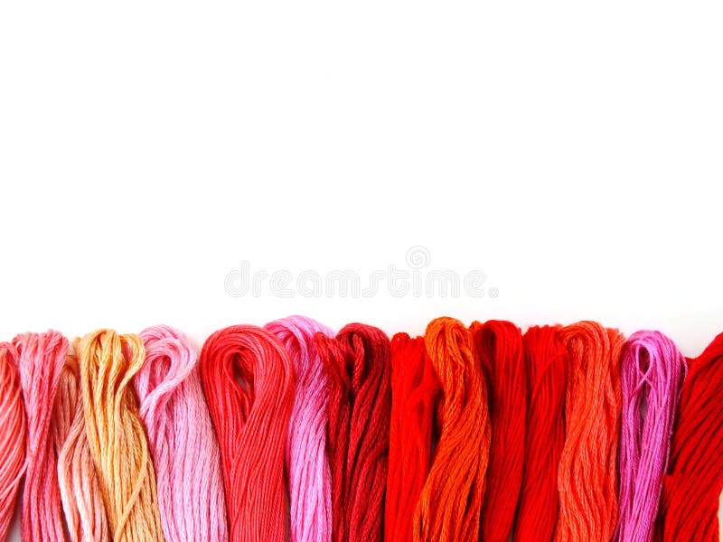 Group of Colorful Spools of Sewing Thread Top View on White Background ...