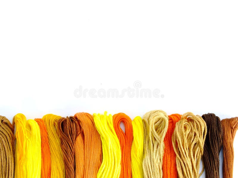 Group of Colorful Spools of Sewing Thread Top View on White Background ...