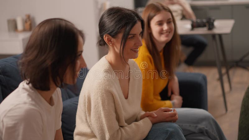 Close Up Group of Diverse People Talking and Sitting in a Circle during ...