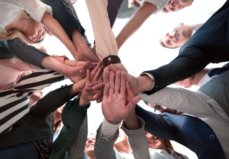 Group of Diverse Young People Folding Their Hands in a Circle Stock ...
