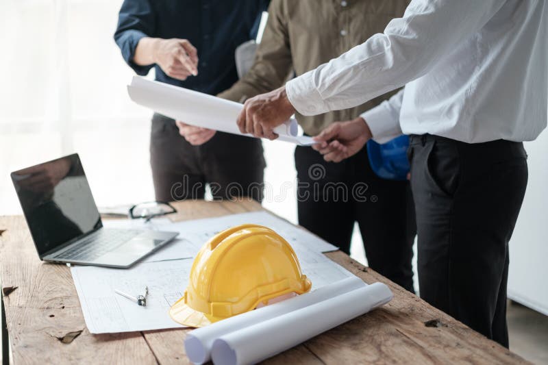 Close Up Group Engineers Discussion and Planning about Project ...