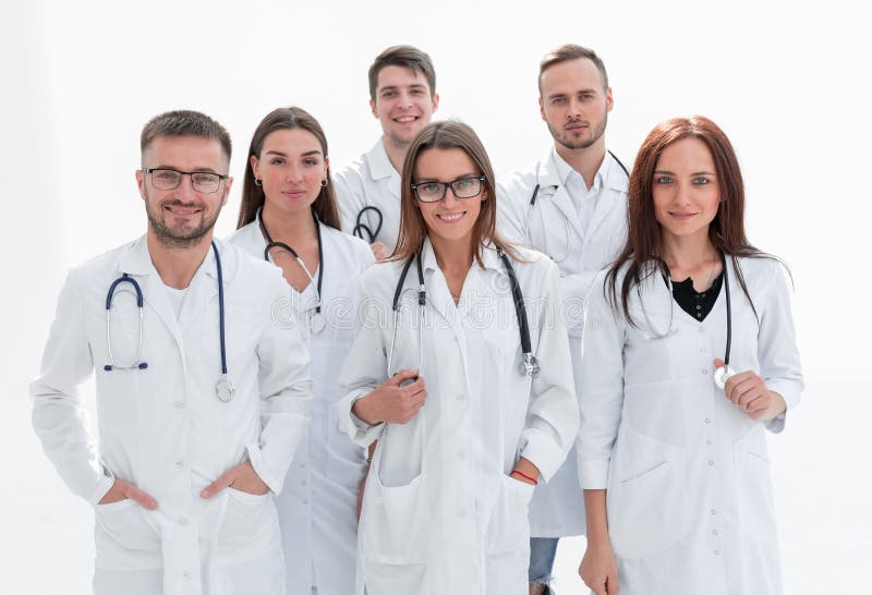Close Up. Group of General Practitioners Standing Together Stock Photo ...